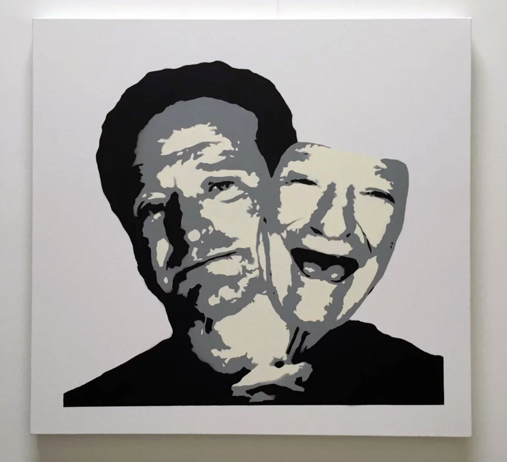 Behind the Mask - Robin Williams 48" x 48" canvas